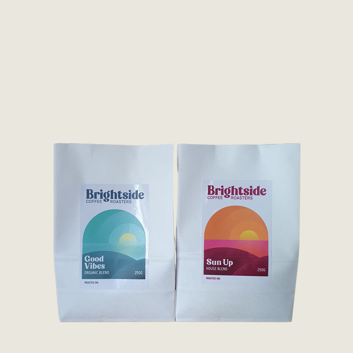 Sample Pack - Sun Up House Blend + Good Vibes Organic Coffee | 2 x 250 – Brightside Coffee Roasters